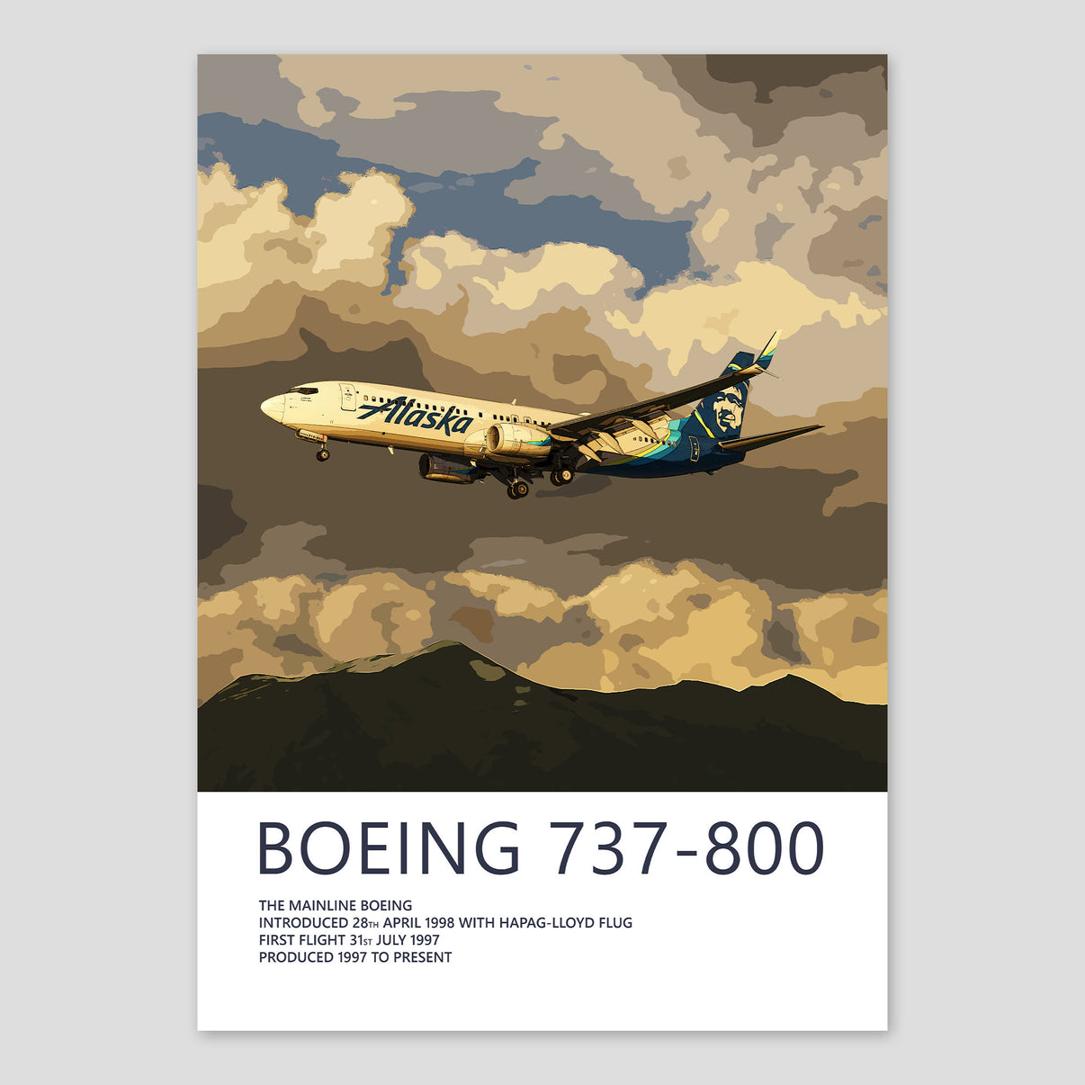 Alaska Airlines Boeing 737 Poster – Headwind Designs