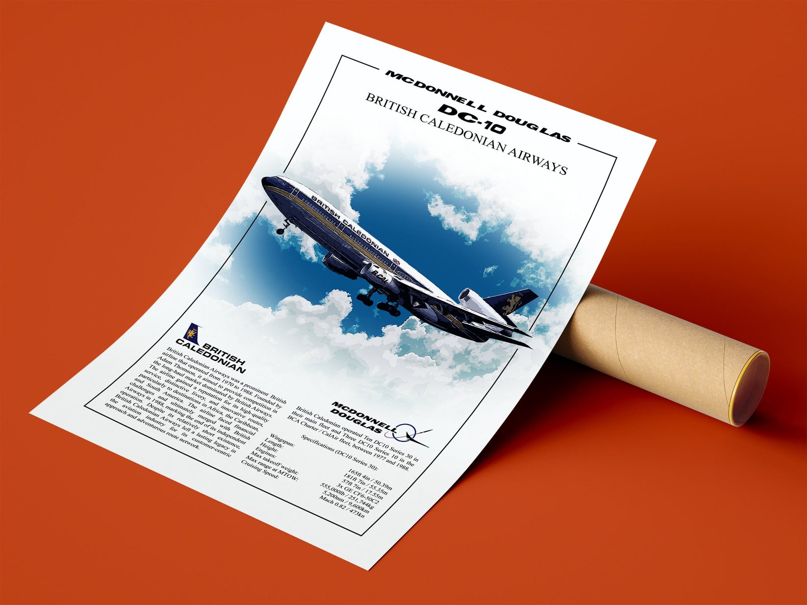 British Caledonian McDonnell Douglas DC10 Poster – Headwind Designs