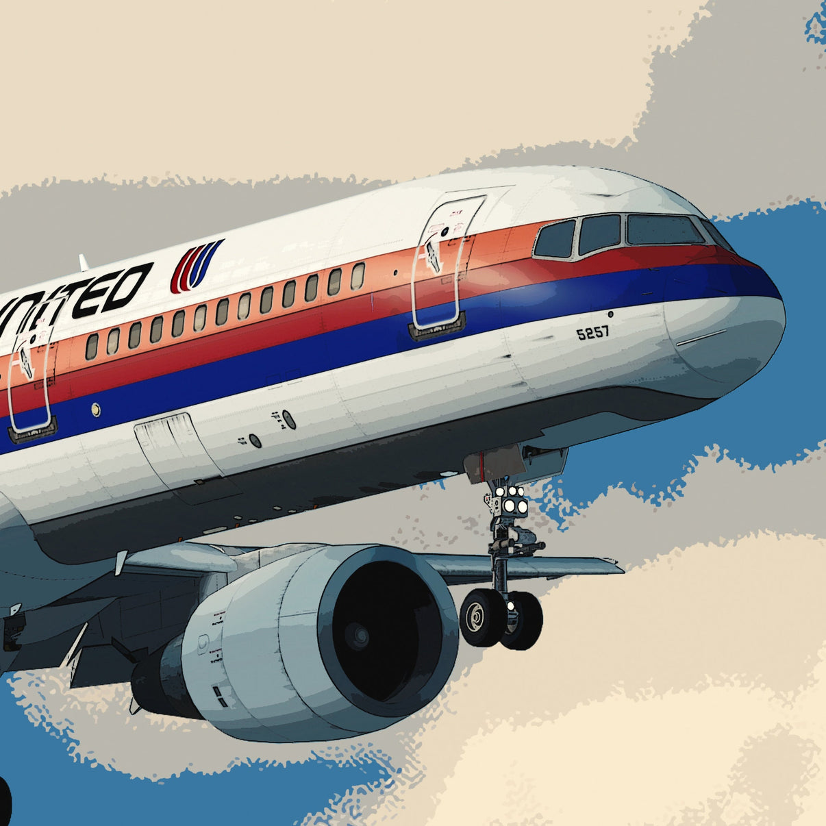 United Airlines Boeing 757 Poster – Headwind Designs