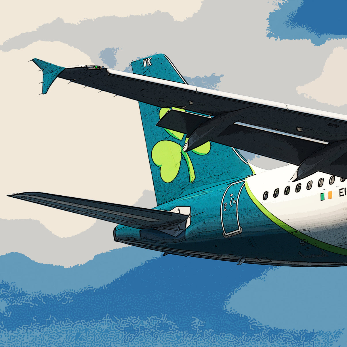 Aer Lingus Airbus A320 Poster (New 2019 Livery) – Headwind Designs