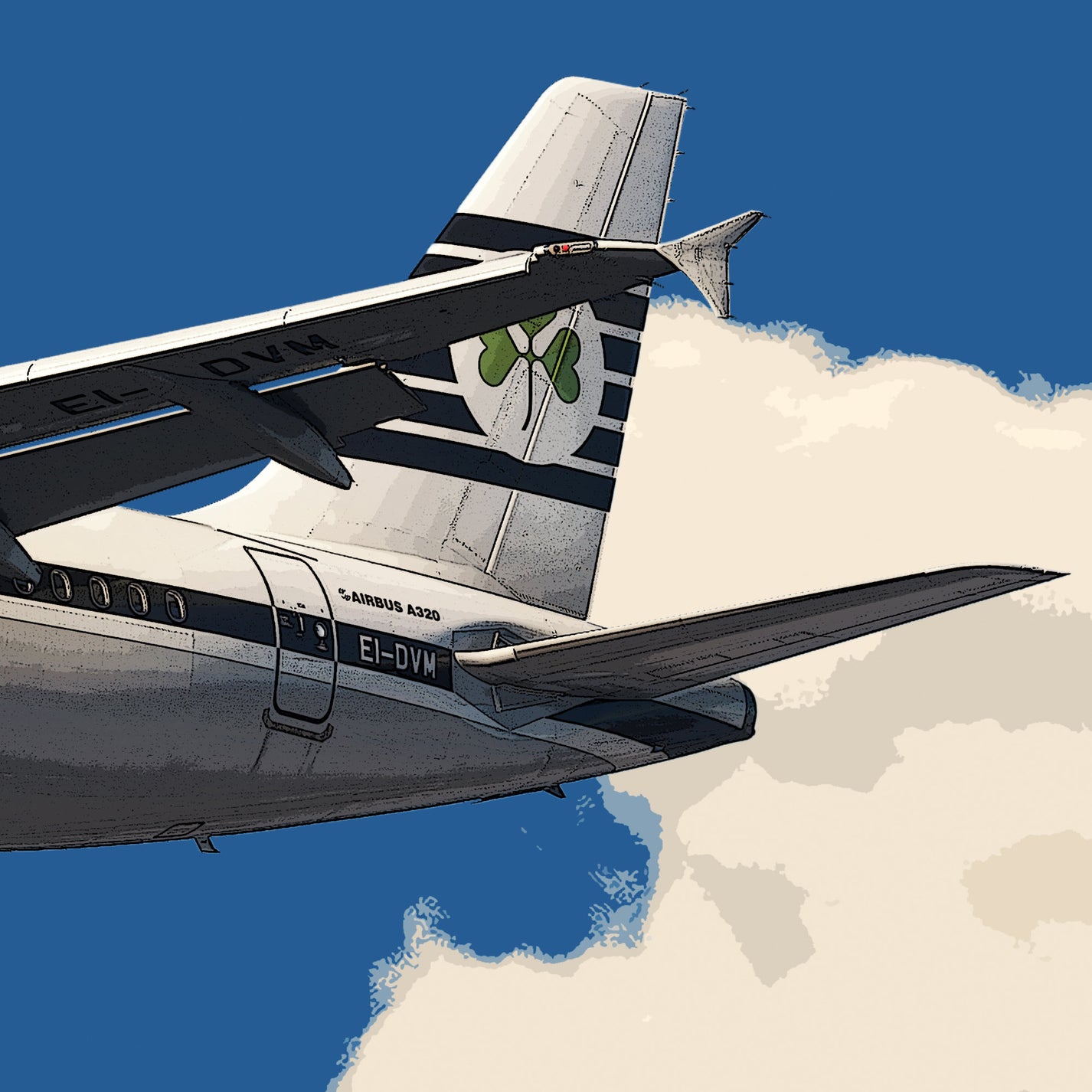 Aer Lingus Airbus A320 Poster (Retro) – Headwind Designs
